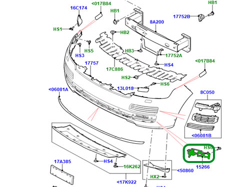 GENUINE LAND ROVER FOG LAMP BRACKET RH RANGE ROVER 13-21 LR050519 ...
