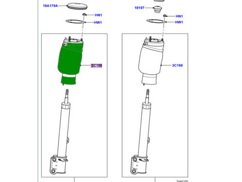 GENUINE LAND ROVER FRONT SUSPENSION AIR SPRING RANGE ROVER 03-05 06-09 ...