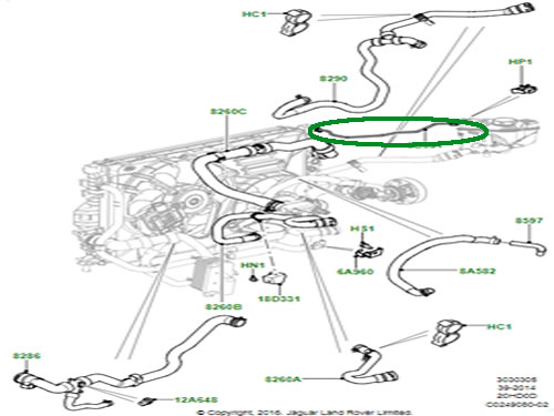 GENUINE LAND ROVER RADIATOR TOP OVERFLOW HOSE RANGE ROVER EVOQUE ...