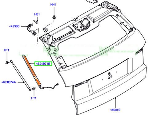 Genuine LAND ROVER TAILGATE REAR END DOOR STRUT ELECTRIC RANGE ROVER ...
