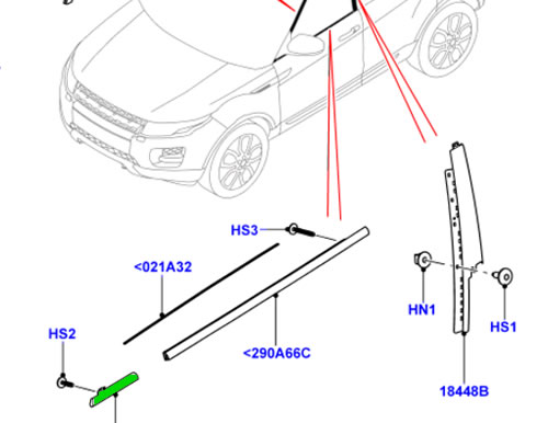 GENUINE LAND ROVER FRONT DOOR MOULDING BLACK RANGE ROVER EVOQUE LH OEM ...