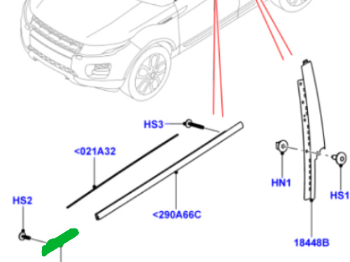GENUINE LAND ROVER FRONT WINDOW MOULDING RANGE ROVER EVOQUE RH NEW ...