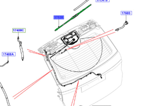 GENUINE LAND ROVER REAR WIPER BLADE RANGE ROVER SPORT 2016 ON NEW ...