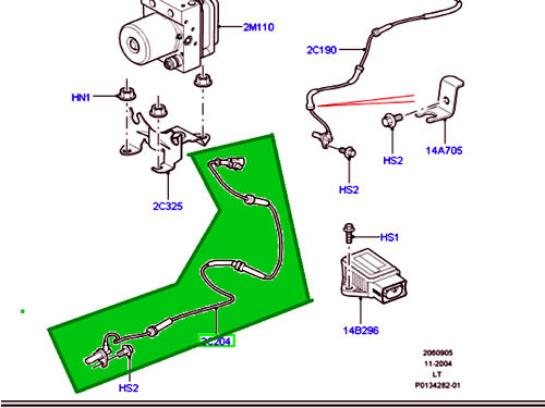 GENUINE LAND ROVER REAR BRAKE PAD SENSOR DISCOVERY SPORT 2015 NEW ...