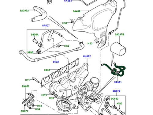 GENUINE LAND ROVER TURBOCHARGER VALVE 2.0L 16V PETROL DISCOVERY SPORT ...