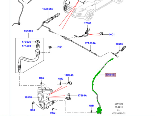 GENUINE LAND ROVER WINDSHIELD WIPER WASHER MOTOR & PUMP DISCOVERY SPORT ...