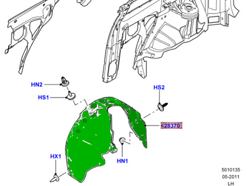 LAND ROVER REAR WHEELHOUSE SPLASH SHIELD RANGE ROVER EVOQUE LR083865 RH ...