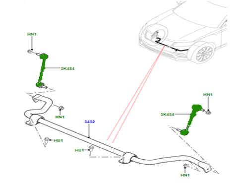 LAND ROVER FRONT STABILIZER BAR LINK SET RANGE ROVER VELAR LR090522 NEW ...