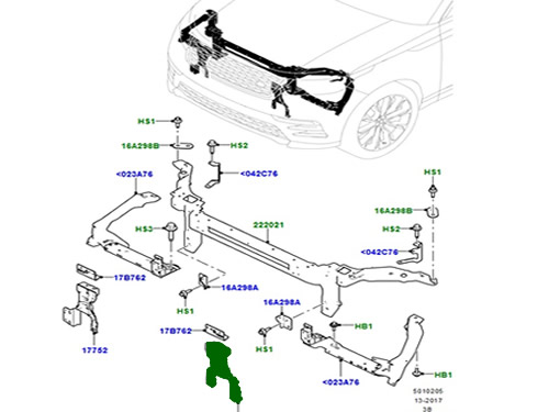 GENUINE LAND ROVER FRONT END BRACKET RANGE ROVER VELAR RH NEW LR143160 ...