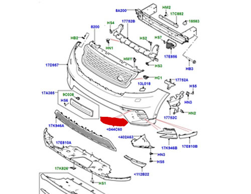GENUINE LAND ROVER FOG LAMP COVER RANGE ROVER VELAR LH LR094993 ...