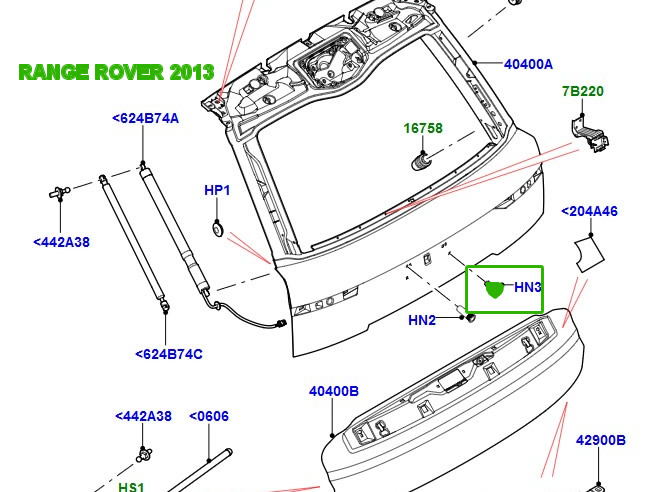 GENUINE LAND ROVER TAILGATE HANDLE NUT RANGE ROVER 13 ON SET OF 2 ...