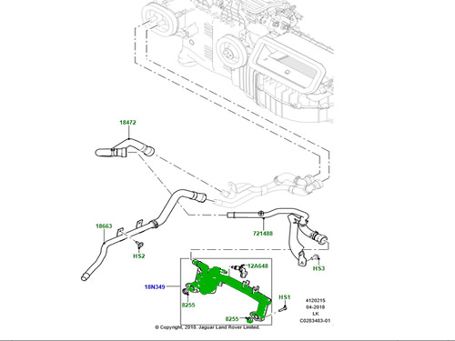 GENUINE LAND ROVER HEATER MANIFOLD TUBE RANGE ROVER 17 ON RANGE ROVER ...