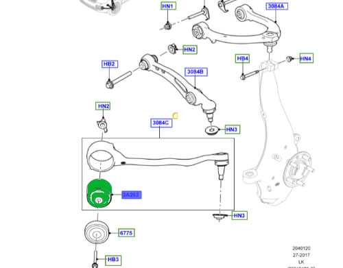 GENUINE LAND ROVER FRONT LOWER CONTROL ARM BUSHING RANGE ROVER 13 ON ...