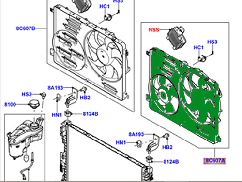 LAND ROVER FAN & MOTOR LR2 RANGE ROVER EVOQUE DISCOVERY SPORT 15 2.0L ...