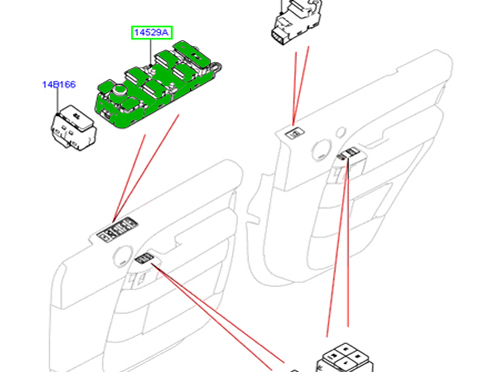 LAND ROVER WINDOW SWITCH DRIVERS SIDE RANGE ROVER 13' RANGE ROVER SPORT ...