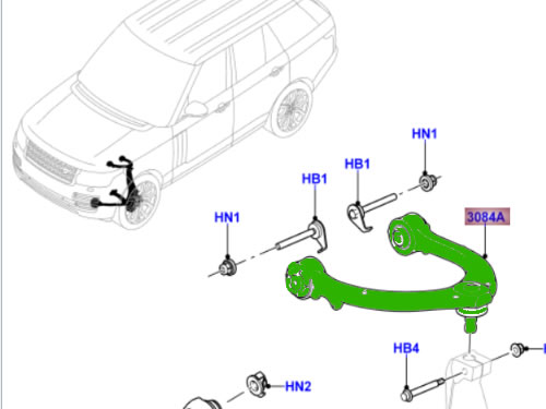 LAND ROVER FRONT CONTROL ARM UPPER LH STANDARD RANGE ROVER 2013 ON ...