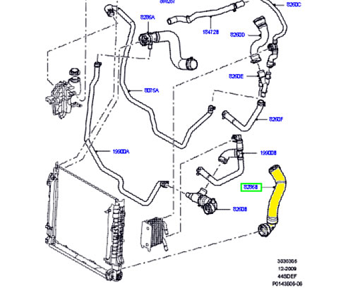 GENUINE LAND ROVER ENGINE TO RADIATOR HOSE RANGE ROVER 06-09 4.4 NEW ...