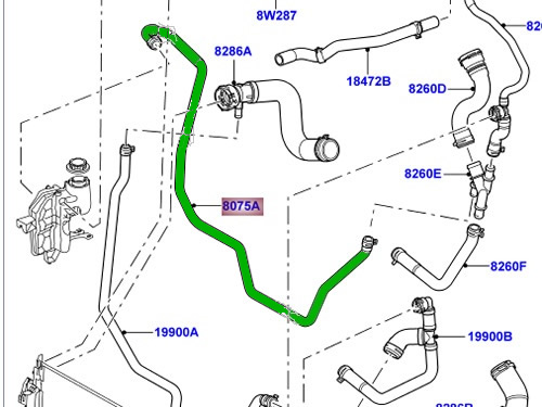 GENUINE LAND ROVER HOSE OVERFLOW EXPANSION TANK RANGE ROVER 06-09 NEW ...