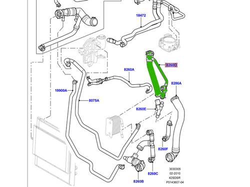 GENUINE LAND ROVER COOLING SYSTEM BLEED HOSE RANGE ROVER 06-09 4.2 NEW ...