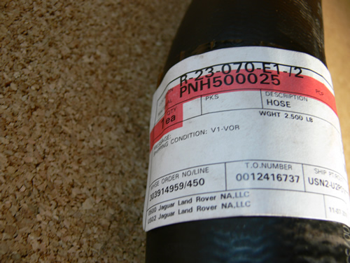 GENUINE LAND ROVER INTERCOOLER HOSE LR3 LR4 RANGE ROVER SPORT 05-09 ...