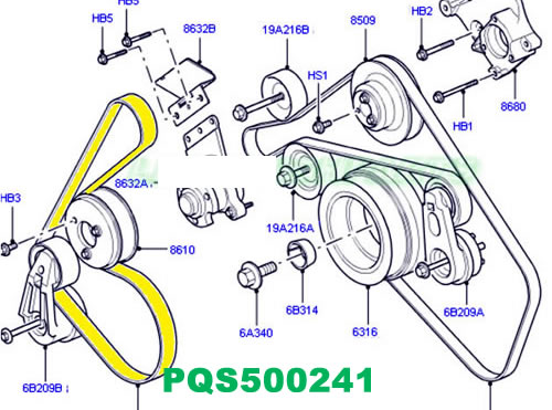 GENUINE LAND ROVER PRIMARY & SECONDARY BELT RANGE ROVER SPORT 06-09 SET ...