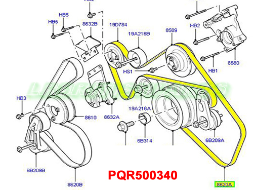 GENUINE LAND ROVER PRIMARY & SECONDARY BELT RANGE ROVER SPORT 06-09 SET ...