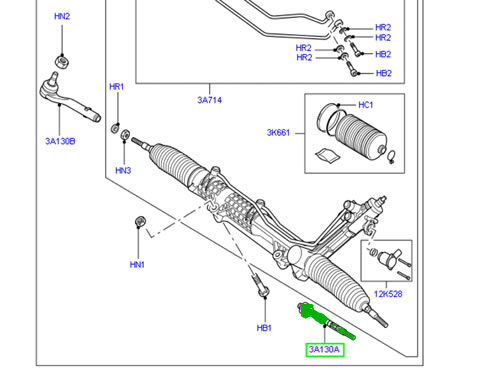 LAND ROVER INNER TIE ROD END RANGE ROVER 03-12 MOOG QJB500060 ...