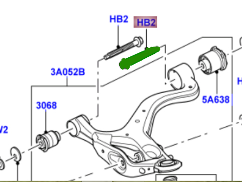 LAND ROVER BOLT FRONT LOWER CONTROL ARM RANGE ROVER SPORT 05-09 10-13 ...