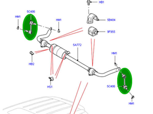 GENUINE LAND ROVER REAR SWAY STABILIZER BAR LINK RANGE ROVER SPORT 05 ...