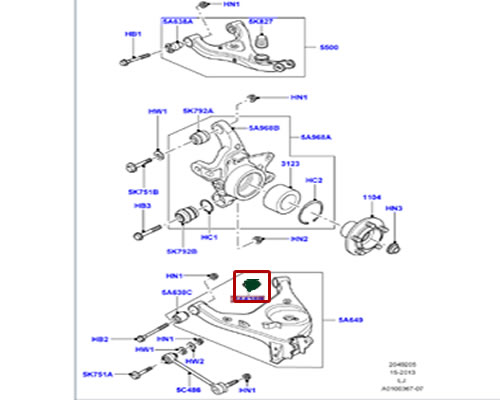 GENUINE LAND ROVER REAR CONTROL ARM LOWER BUSHING RANGE ROVER 03-12 ...