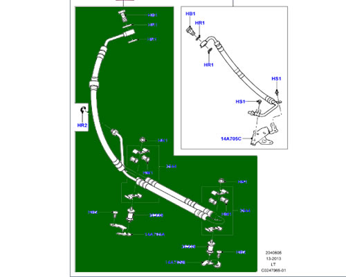 GENUINE LAND ROVER HIGH PRESSURE HOSE RANGE ROVER SPORT 05-09 NEW ...