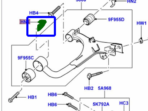 GENUINE LAND ROVER REAR UPPER CONTROL ARM NUT RANGE ROVER SPORT 05-09 ...