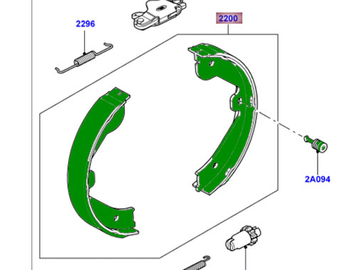 Purchase LAND ROVER PARKING REAR BRAKE SHOES SET SFS000051 RANGE ROVER ...