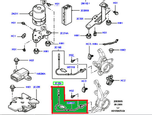 GENUINE LAND ROVER FRONT ABS SENSOR RANGE ROVER 2003 - 2005 NEW ...